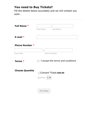 Ticket Purchase Form Template | Jotform