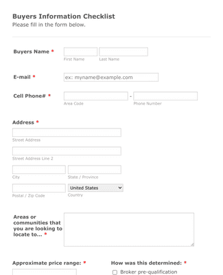 House Buyers Information Checklist Form Template | Jotform