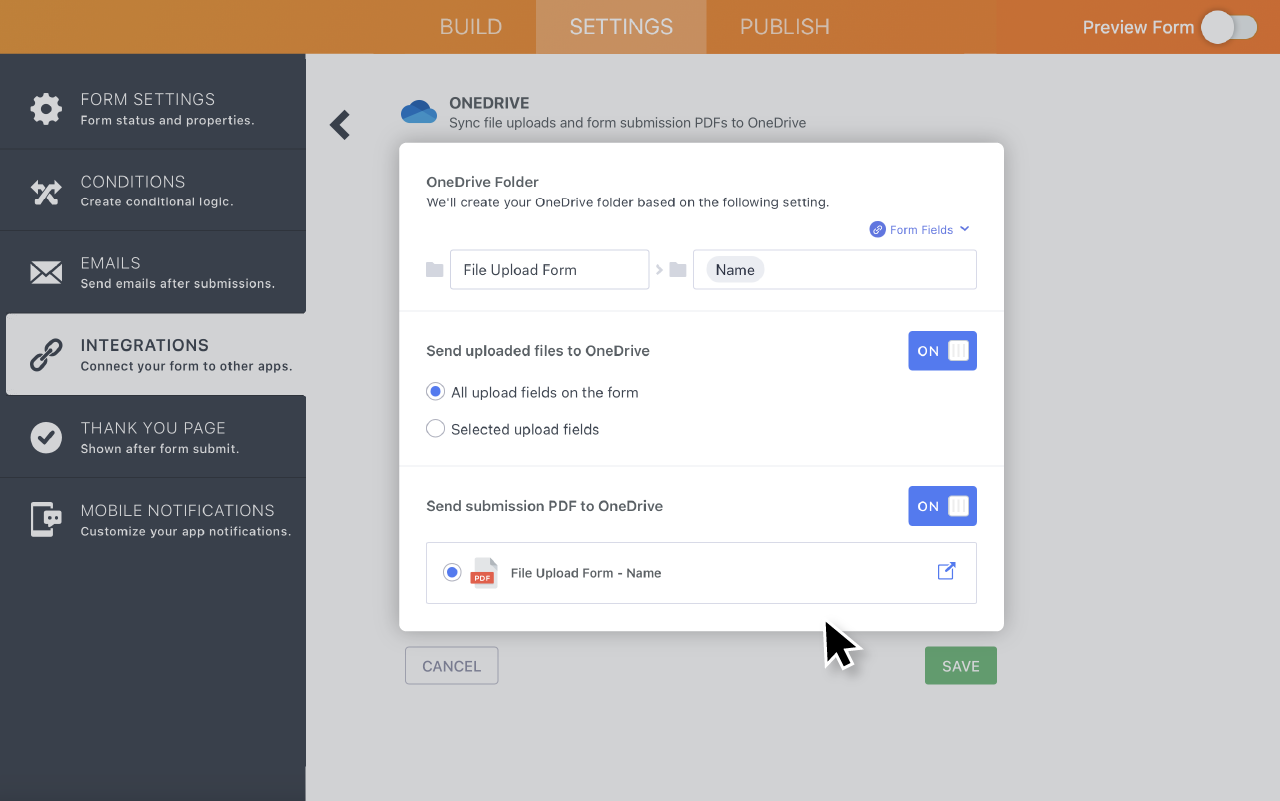 OneDrive - Data Management | Jotform