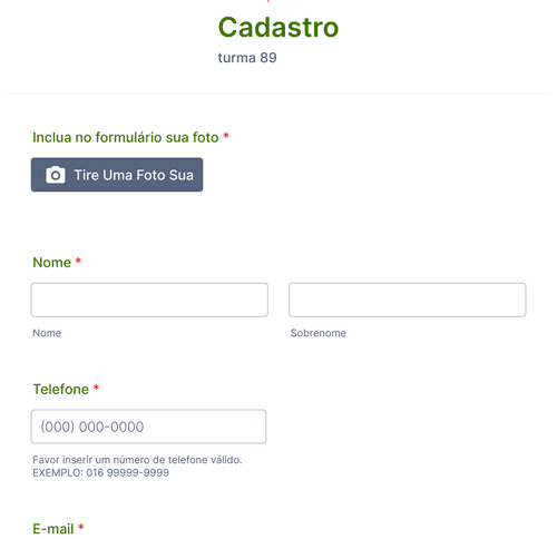 Cadastro simples - Jovens Aprendizes Modelo de Formulário | Jotform