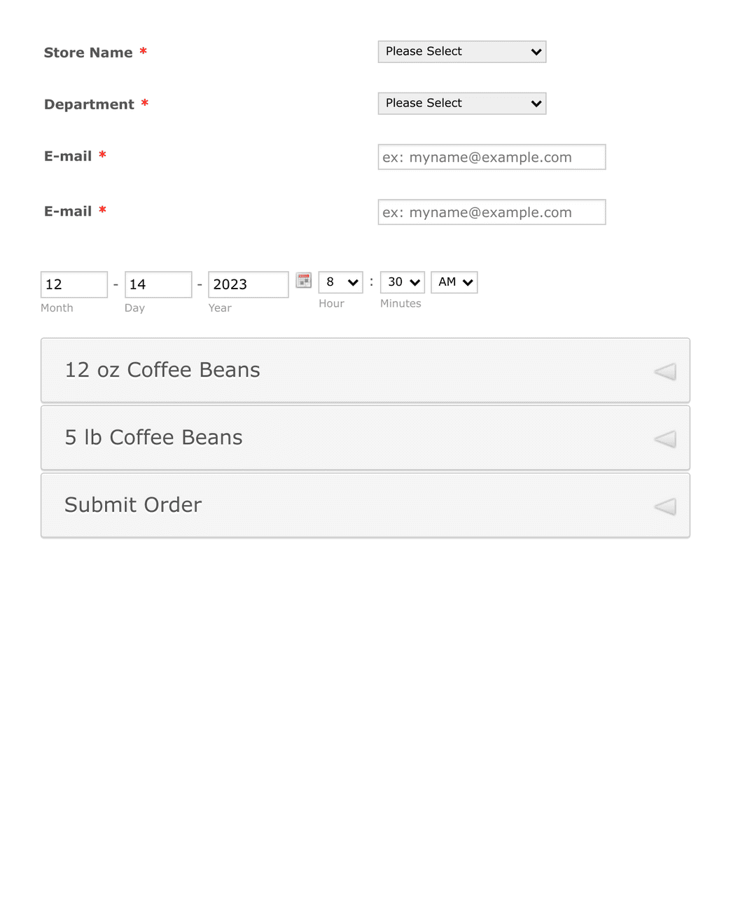 Caffe Ibis Coffee Orders Form Template | Jotform