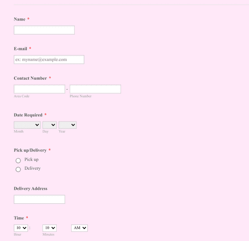Cake Order Inquiry Form Template | Jotform
