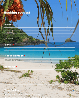 Booking form with image background Form Template | Jotform