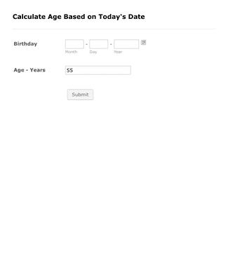 Calculate Age Form Template | Jotform
