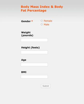 Calculate Body Mass Index and Body Fat Percentage Form Template | Jotform