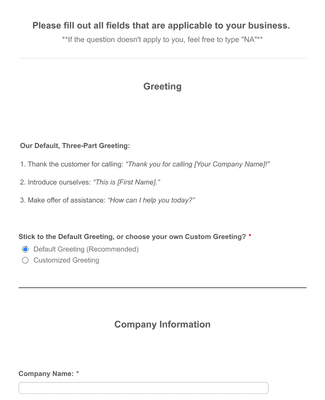 Call Center Customer Onboarding Form Template | Jotform