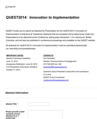 Call for Abstract Form Template | Jotform