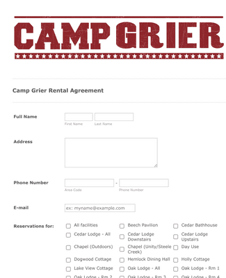Camp Rental Agreement Form Template | Jotform