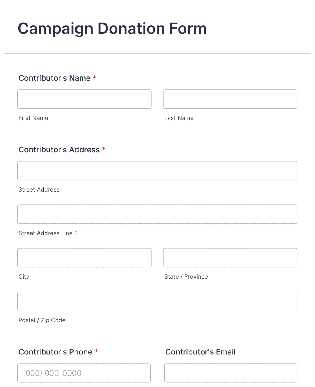 Campaign Donation Form Template | Jotform