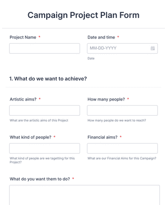 Campaign Project Plan Form Template | Jotform
