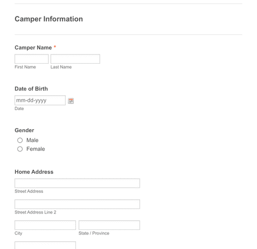 Camper Medical Administration Form Template | Jotform