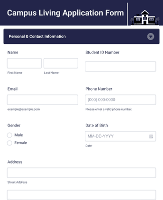 Campus Living Application Form Template | Jotform