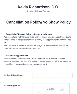 No Show Policy Template Form Template | Jotform
