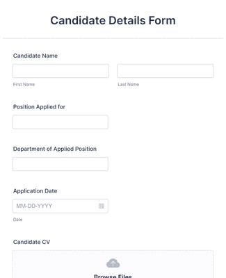 Candidate Details Form Template | Jotform