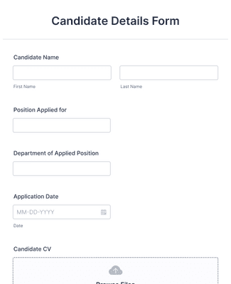 Candidate Details Form Template | Jotform