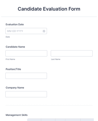 Candidate Evaluation Form Template | Jotform