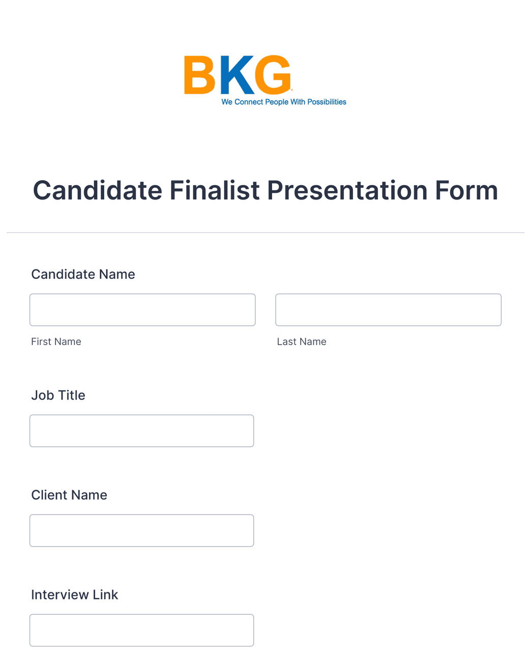 Candidate Finalist Presentation Form Template | Jotform