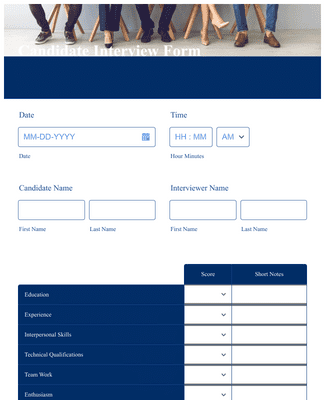 Candidate Interview Form Template | JotForm