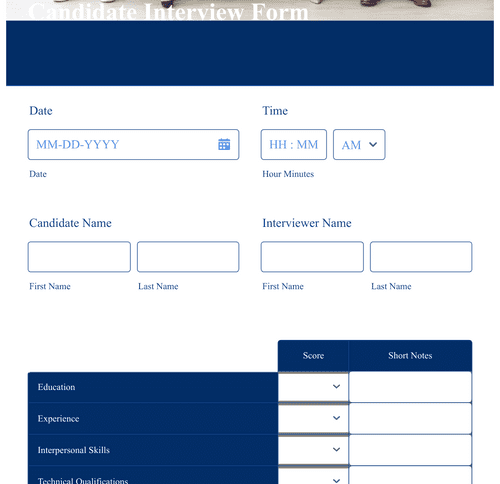 Candidate Interview Form Template | Jotform
