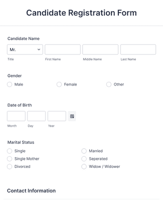 Candidate Registration Form Template | Jotform