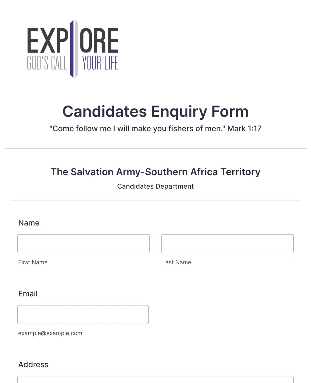Candidates Enquiry Form Template | Jotform