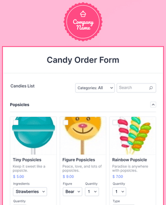 Candy Order Form Template | Jotform