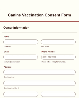 Canine Vaccination Consent Form Template | Jotform