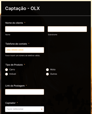 Captação - OLX Global Modelo de Formulário | Jotform