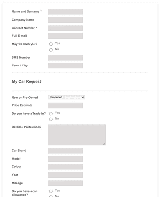 Car Request Form Template | Jotform