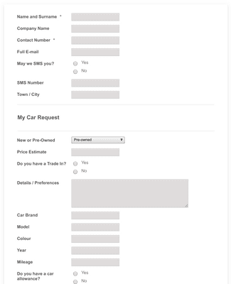 Car Request Form Template | Jotform
