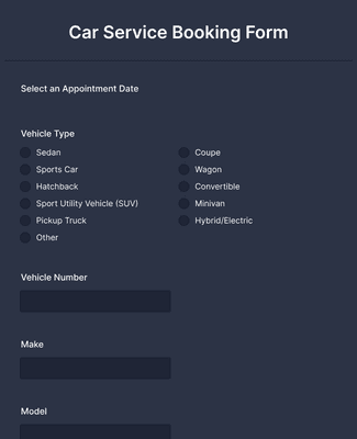 Car Service Booking Form Template | Jotform