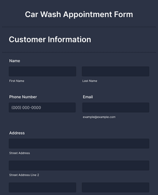 Car Wash Appointment Form Template | Jotform
