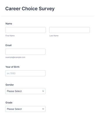 Career Choice Survey Form Template | Jotform