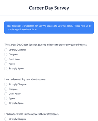 Career Day Survey Form Template | Jotform