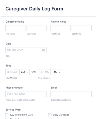 Caregiver Daily Log Form Template | Jotform