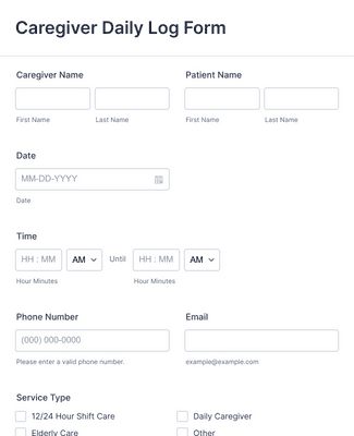 Caregiver Daily Log Form Template | Jotform
