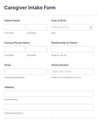 Caregiver Intake Form Template | Jotform