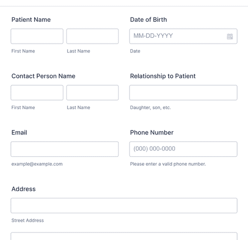Caregiver Intake Form Template | Jotform