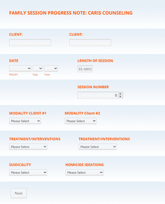 Family Counseling Progress Note Form Template | Jotform