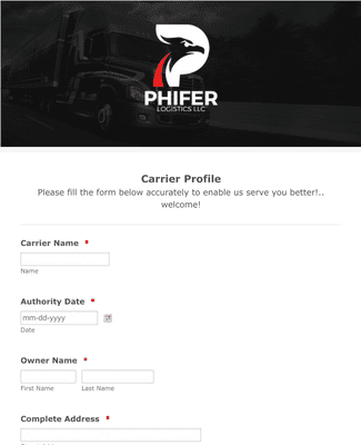 Carrier Profile Form Template | JotForm