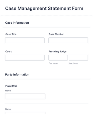 Case Management Statement Form Template | Jotform