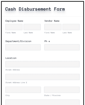 Cash Disbursement Form Template | Jotform