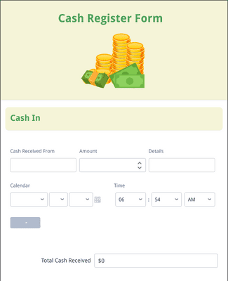 Cash Register Form Template | Jotform