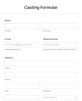 Casting Formular Formularvorlage | Jotform