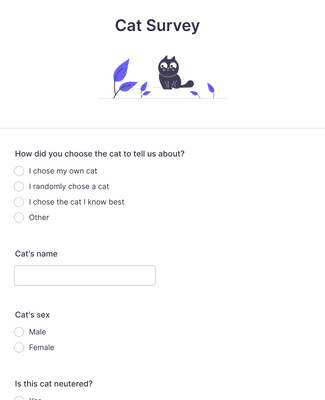 Cat Survey Form Template | Jotform