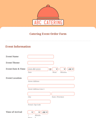 Catering Event Order Form Template | Jotform