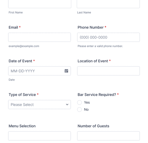 Catering: Request a Quote Form Template | Jotform