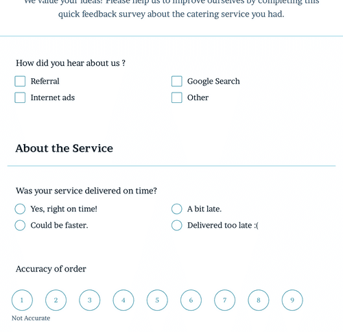 Catering Survey Form Template | Jotform