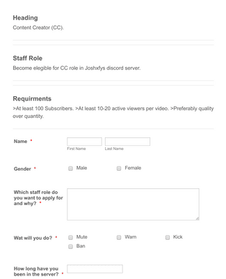 CC Application Form Template | Jotform