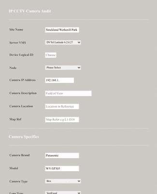 System Audit IP based camera Form Template | Jotform